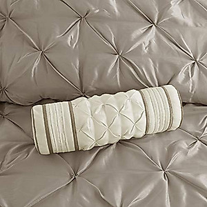 Madison Park Laurel 7 Piece Comforter Set Color: Taupe, Size: King, Mushroom