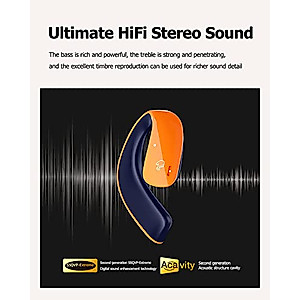 Open Ear Headphones Wireless Bluetooth Running Open Ear Clip Earbuds with Earhooks Air Bone Conduction Headphones Bluetooth Waterproof Over The Ear Wireless Wrap Around Earbuds for Gym Workout Sport