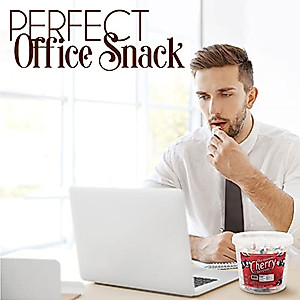 Stewart Old Fashioned Cherry Flavored Pure Sugar Candy Puff Balls - Individually Wrapped Candy Snack, Fat-Free, Cholesterol-Free, Gluten-Free, Made in the USA - 27oz Tub