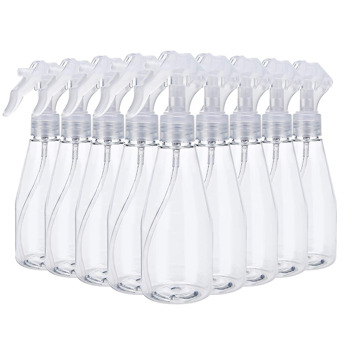 Suwimut 9 Pieces Plastic Spray Bottle, Empty Small 7oz/200ml Clear Spray Bottles, Fine Mist Plastic Refillable Trigger Sprayer for Cleaning Solutions, Hair Care, Essential Oils, Watering Plants