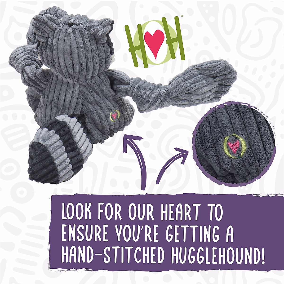 HuggleHounds Knottie Plush Dog Toy - Dog Stuffed Animal Toy, Puppy Toys, Squeaky Dog Toy for Small, Medium & Large Dogs, Durable Plush to Keep Them Busy - Dillie Duck, Large