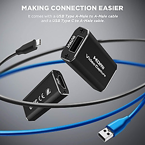 Audio Video Capture Card 1080P 30Hz HDMI to USB 2.0 Capture Card Record via DLSR for Gaming Streaming Live Broadcasting Teaching