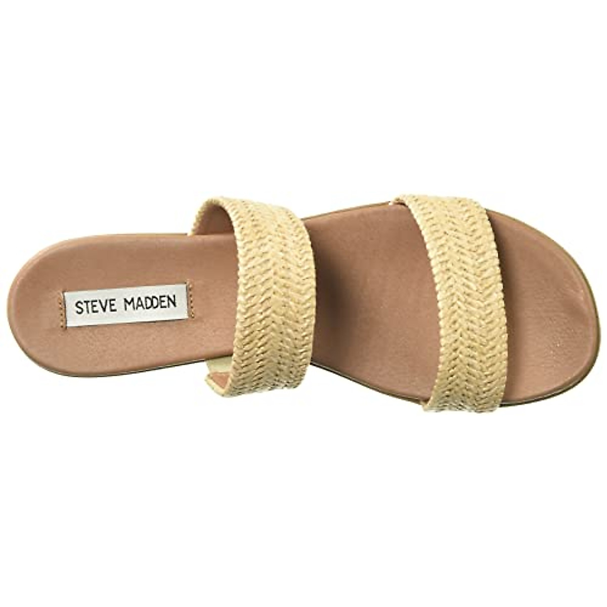 Steve Madden Women's Dual Flat Sandal, Natural Raffia, 10