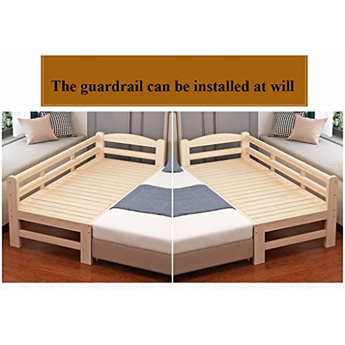 Bed Sleeper, Solid Wood Children Bed Frame, Wooden Bed Bedside Sleeper Suitable for Children and Teens, Easy to Assemble (Color : Style 2, Size : 180x70x40cm)