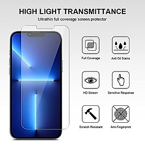 Unity 7, 2 Pack Screen Protector for iPhone 13 Pro Max 6.7 Inches | Tempered Glass | Contains 2 Front Facing Screen Protectors and 2 Rear Facing Camera Lens Protectors