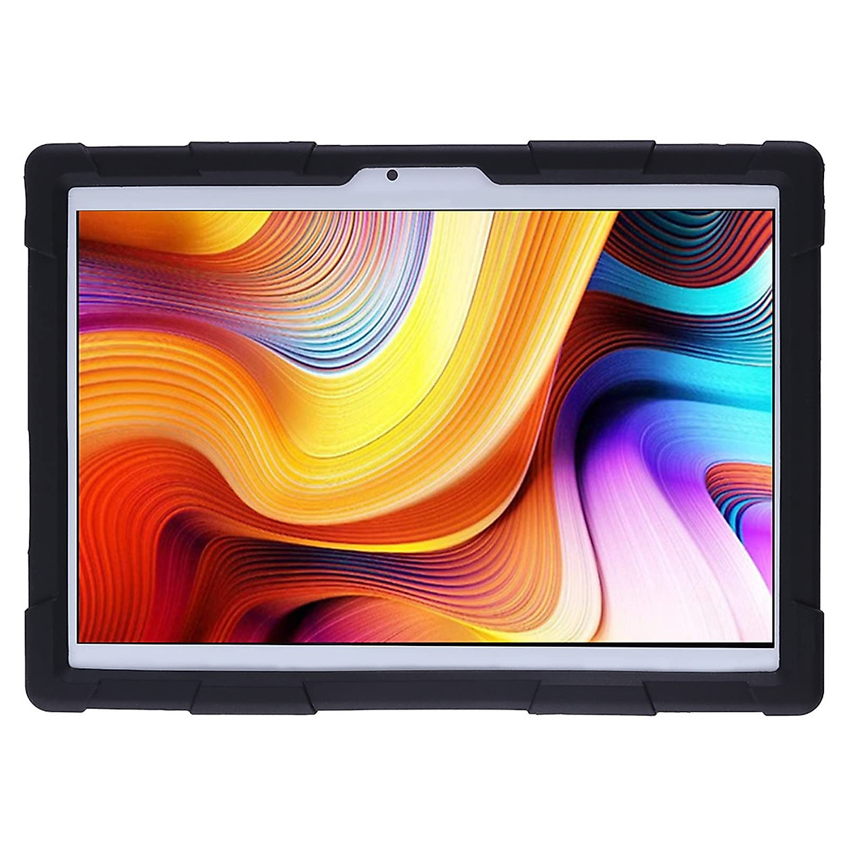 HminSen Case for YELLYOUTH 10.1 inch Android Tablet, Silicone Adjustable Stand Cover Compatible with Hoozo 10,Wecool 10.1 Inch Android Tablet, ZONKO 10.1 Inch Tablet (Black)