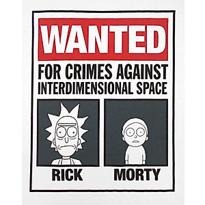 Rick and Morty Mens Pyjama Set | Wanted Poster Short Sleeve Graphic Tee & Long Leg Print PJs | Sci-fi Comedy Merchandise Multicoloured