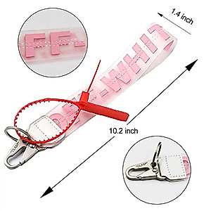 BornySTAR Off Classic Wristlet Keychain for Women - Cool Wrist Lanyards for Keys, Wristlet Badge Lanyard for Women,Keychain Accessories,Wristband Keychain Lanyard for Car Phone Wallet Keys - (Pink)