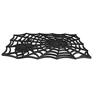 Northlight Black Spider Web Rectangular Halloween Doormat 18" x 30"