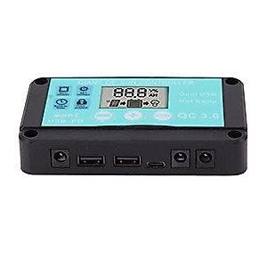MPPT Regulator, Accurate Solar Charge Controller No Power Start Easy To Install Short Circuit Protection for Household (10A)