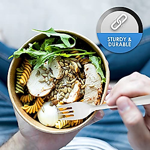 PAMI Medium-Weight Disposable Plastic Forks [400-Pack] - Bulk White Plastic Silverware For Parties, Weddings, Catering Food Stands, Takeaway Orders & More- Sturdy Single-Use Partyware Forks