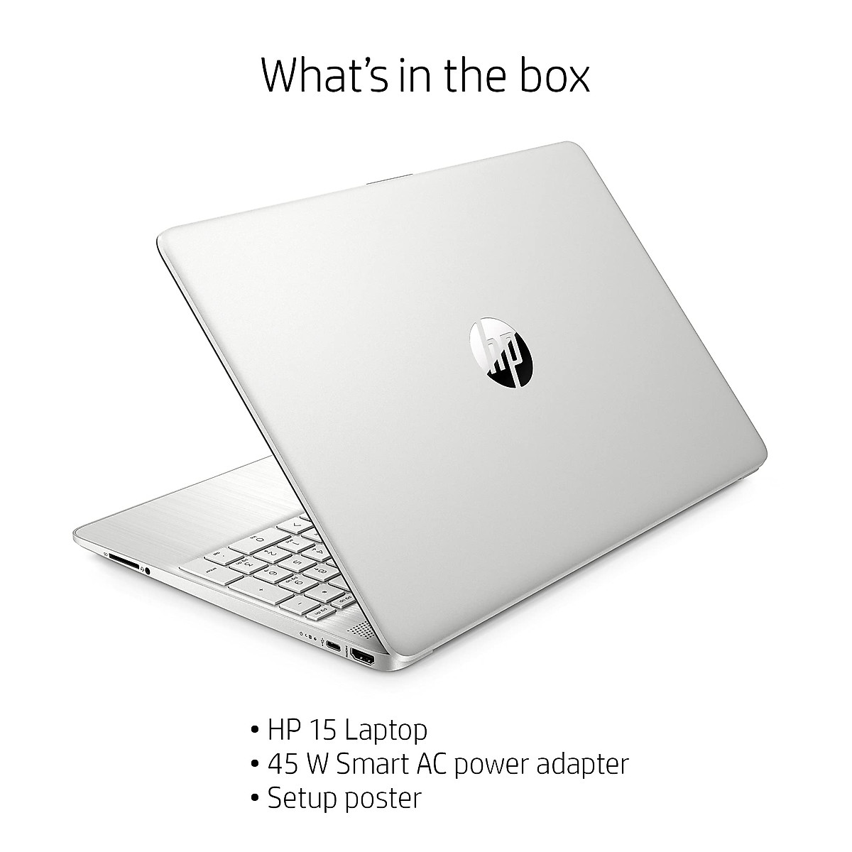 Newest HP 15 Business Laptop, AMD Ryzen 5 5500U, 15.6 inch FHD Display, 12GB RAM, 512GB SSD, Wi-Fi 5, Bluetooth, Webcam, Windows 10 Pro | 32GB Tela USB Card, Silver (15-ef2127wm)