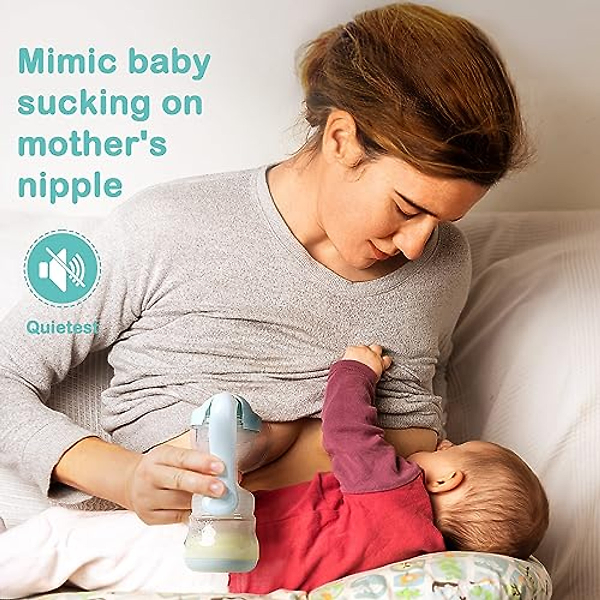 BumbleBee Manual Breast Pump Collector for Breastfeeding Combo- Silicone Milk Collector, Hand Pump Breast Pump 5oz/150ml with Compatible Nipple, Cap, Silicone Stopper and Storage Bag