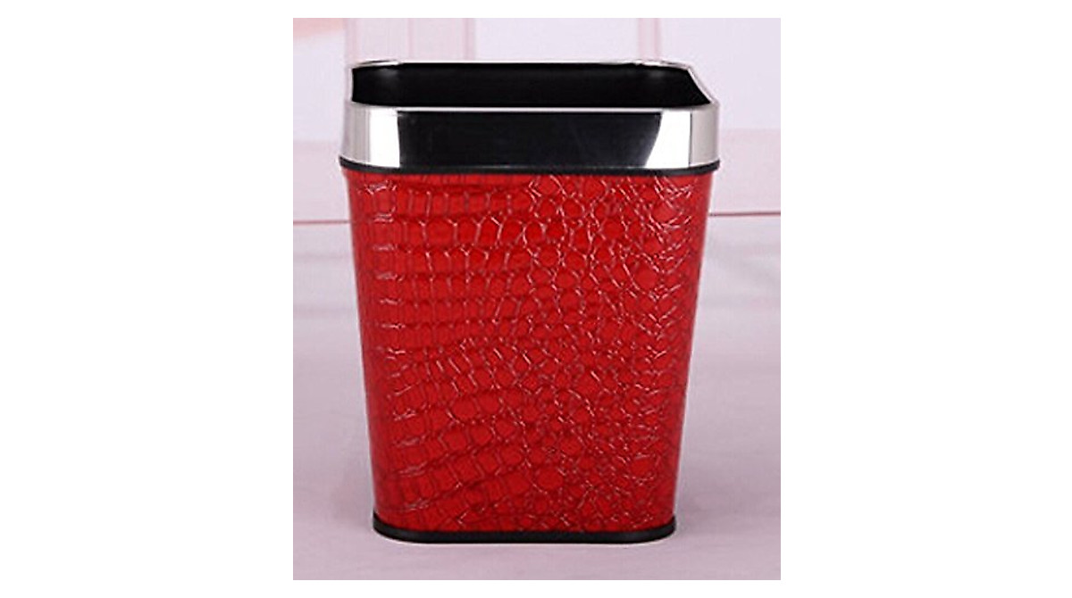 Stylish Red Crocodile Trash Bin for Every Space