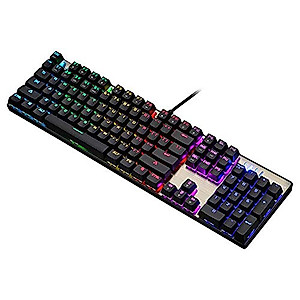 Teerwere Gaming Keyboard 104 Key RGB Backlit Mechanical Gaming Keyboard Blue Switch for Gamers Officers Mechanical Gaming Keyboard (Color : Gray, Size : One Size)