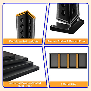 SDXYSTCE 40" W Garage Shelving Heavy Duty, 2500 Lbs Loads Garage Storage Shelves Heavy Duty, Metal Shelving Units and Storage Racks, Industrial Utility Shelf,40" Wx18 Dx72 H, Black