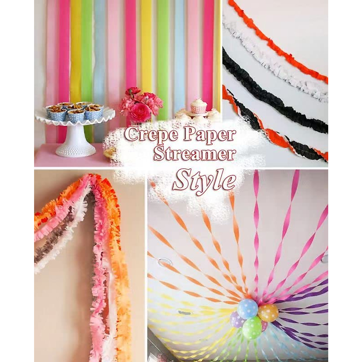 Green Crepe Paper Streamers 8 Rolls, Party Streamers for Birthday Wedding Baby Bridal Shower Decorations Halloween Christmas Craft Supplies (1.8 Inch x 82 Ft/Roll，656ft)