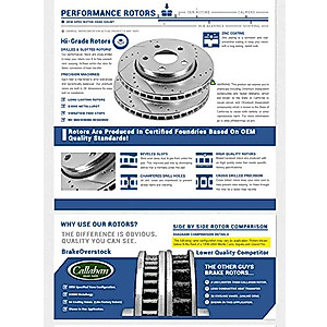 Callahan Front Brakes For 2005 2006 2007 2008 2009 2010 Ford F-250 F-350 4X4 4WD Drilled and Slotted Brake Rotors
