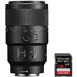 Sony (SEL90M28G) FE 90mm F2.8 Macro G OSS Full-Frame E-Mount Macro Lens with Sandisk Extreme PRO SDXC 128GB UHS-1 Memory Card