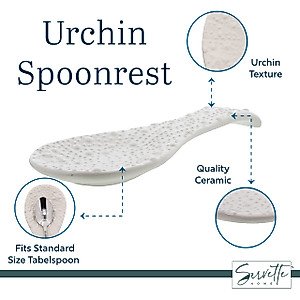 Ceramic Beach Themed Spoon Rest for Kitchen - Sea Scene