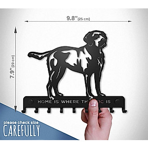 Leash Holder Wall Mount, Key Holder for Wall, Labrador Retriever Dog (8-Hook Rack) Decorative, Metal Hanger for Front Door, Kitchen, or Garage | Store House, Work, Car, Vehicle Keys | Vintage Decor