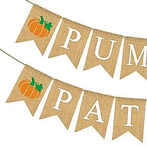 Rainlemon Jute Burlap Pumpkin Patch Banner Fall Autumn Theme Little Pumkin Birthday Party Garland Decoration