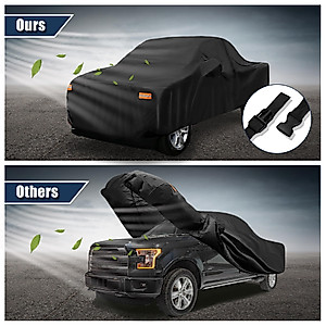 X AUTOHAUX Pickup Truck Cover for Ford F150 Regular Cab 8Ft Bed 2-Door 04-21 F350 Regular Cab 8 Foot Bed 2-Door 08-21 Outdoor Waterproof Sun Protection W/Driver Door Zipper Black