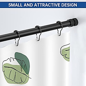 BRIOFOX Simple Shower Curtain Rod - Modern Shower Rod Tension - Rust Proof Non-Slip 42-72 inches Stainless Steel, Matte Black