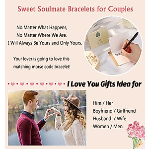 UNGENT THEM Matching Couples Bracelets Morse Code Boyfriend Girlfriend Long Distance Relationship Christmas I Love You Valentines Day Gifts for Him Her Boyfriend Girlfriend Women Men