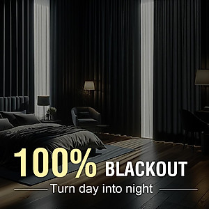 H.VERSAILTEX Linen Blackout Curtains Durable Thick Textured Linen Look 100% Blackout Patio Door Curtain Anti Rust Grommet Extra Wide Sliding Door Curtain Panel, W100 x L108 inch - Natural