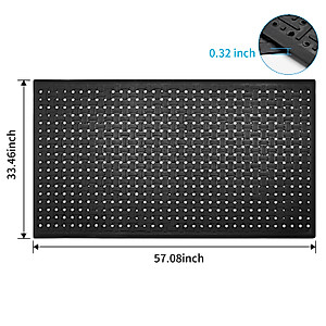 smabee Rubber Non-Slip Waterproof Floor Mat Heavy Duty Anti-Fatigue Mats 33"x57" for Wet or Snow Deck, Restaurant Bar Kitchen Yard Boat