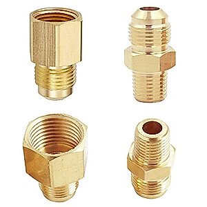 MOFLAME 16 Feet Braided Stainless Propane Hose with Both 3/8 Inch Female Flare Ends, Brass Tube Fitting, Coupling for RV, Gas Grill, Turkey Cooker, Propane Fire Pit, Patio Heater ,Smoker and More