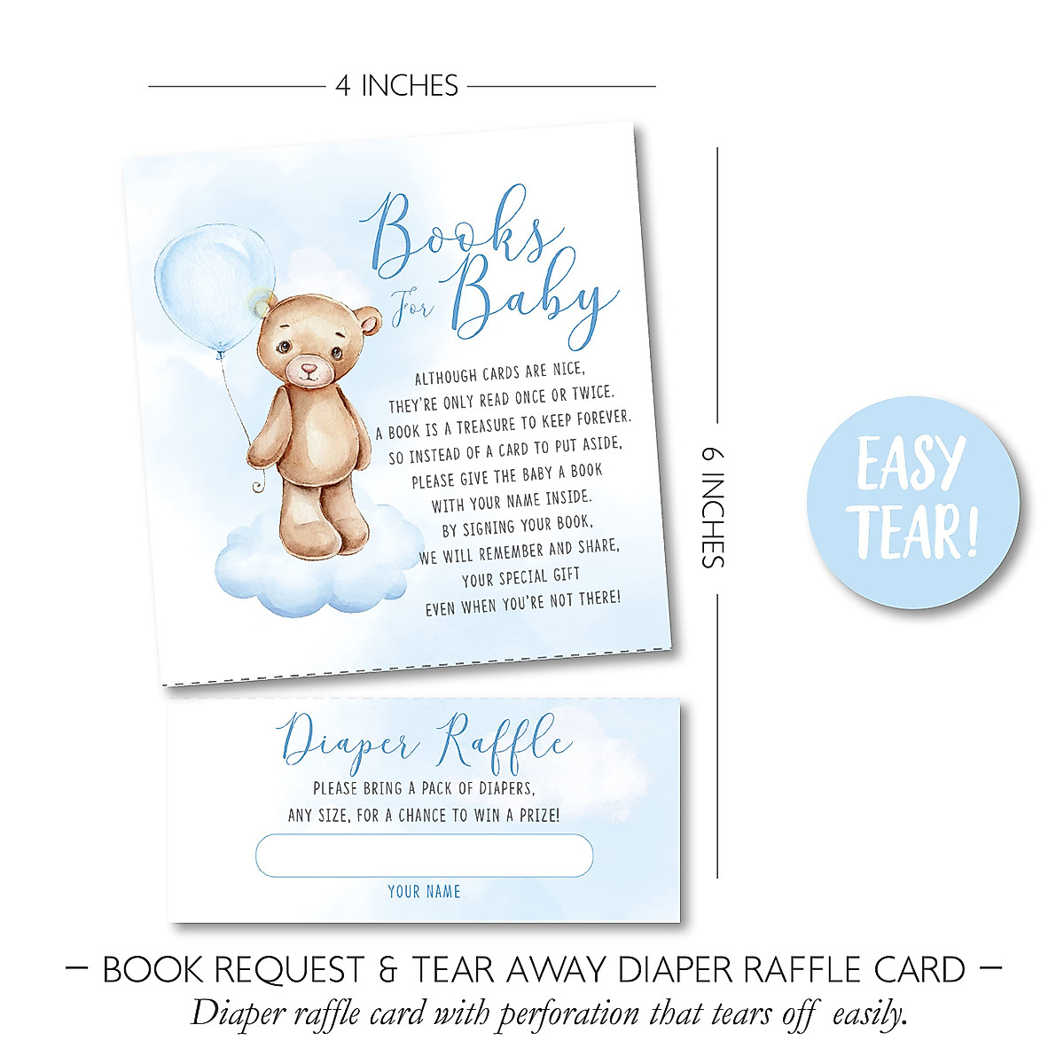 Your Main Event Prints Bear Baby Shower Invitations with Book Request and Diaper Raffle Card, We Can Bearly Wait Teddy, Forest Animal, Baby Sprinkle, 20 Fill in Invites
