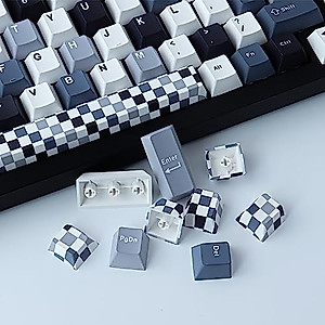 TYRIXKI PBT Keycaps 134 Keys Mosaic Custom Keycaps Dye-Sublimation Set with 7U Spacebar Cherry Profile for US Layout Cherry MX Swithes Mechanical Keyboards