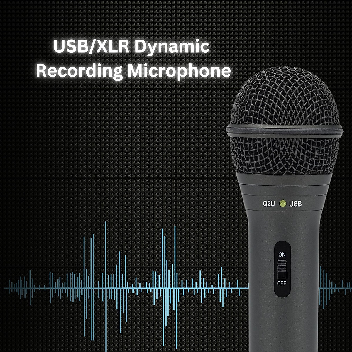 Samson Q2U Black Handheld Dynamic USB Microphone Bundle with Boom Arm and Pop Filter (3 Items)