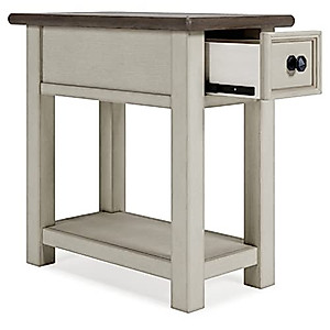 Signature Design by Ashley Bolanburg Chair Side End Table, 14"W x 24"D x 24"H, Whitewash
