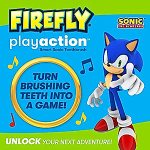 FIREFLY Play Action Sonic The Hedgehog Toothbrush Kit, Interactive Battery Operated Toothbrush with Lights, Music and Games, Batteries Included, Ages 3+