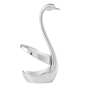 Limnyves Steel Fork & Spoon Holder, Decoration Tableware Set Kitchen Tools Swan Holder Cutlery Holder,Best Gift for Valentine's Day/Wedding, Silver