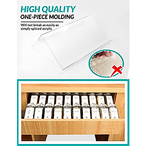 LaVie Home Expandable Spice Tray for 9" to 17" Wide Drawer, 6pcs Combinable Clear Racks (3 or 6 Tiers), Up to Store 30 Seasoning Jars, for Small/ Narrow Cabinet Drawer