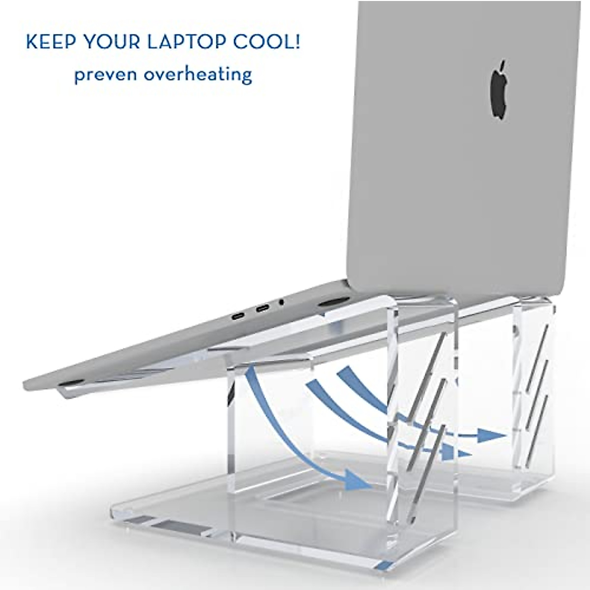 Vray Designs LLC 6MM Acrylic Laptop Stand,Ergonomic Laptop Stand, Portable, and Clear Desk Riser for 10-17 inch Laptops - Made in USA for Home Office