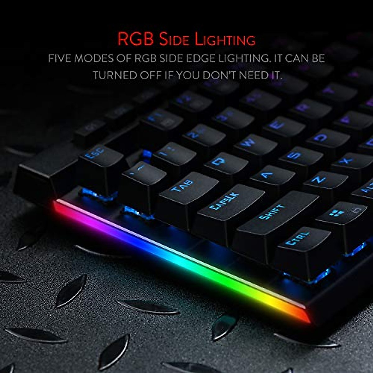 Redragon K580 VATA RGB LED Backlit Mechanical Gaming Keyboard with Macro Keys & Dedicated Media Controls, Onboard Macro Recording (Blue Switches)