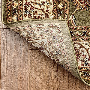 Noble Sarouk Green Persian Floral Oriental Formal Traditional Area Rug 2x4 ( 2'3" x 3'11" ) Easy to Clean Stain Fade Resistant Shed Free Modern Contemporary Transitional Soft Living Dining Room Rug