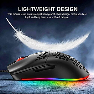 LexonElec 60% Mechanical Gaming Keyboard and Mouse Combo with Mouse Bungee Mouse Pad,Mini 68 Keys Wired Type C 18 Backlit Effects,Lightweight RGB 6400DPI Honeycomb Mice(Black/Blue Switch)