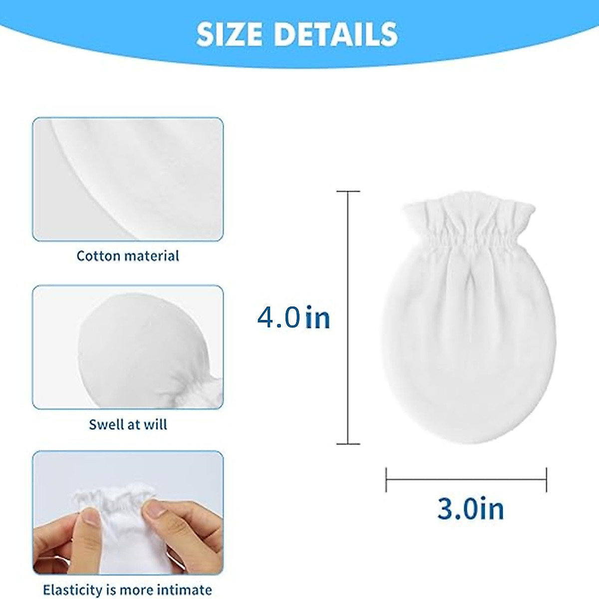 12 Pairs Newborn Baby Mittens,Unisex-Baby No Scratch Mittens,100% Cotton White Mittens for Baby 0-6 Months