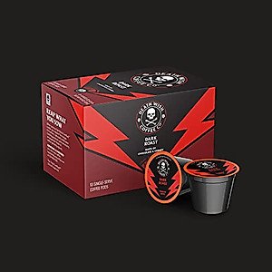 Death Wish Coffee Single Serve Pods - Extra Kick of Caffeine - Dark Roast Coffee Pods - Made with USDA Certified Organic, Fair Trade, Arabica and Robusta Beans (10 Count)