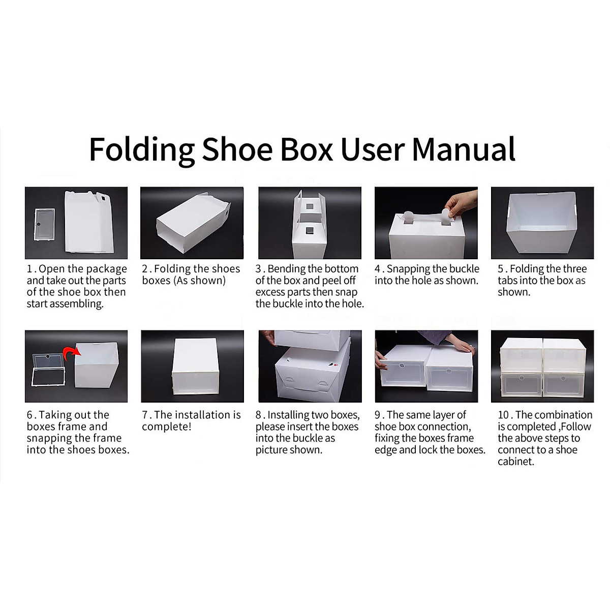 TTONSUE Shoe Box Set Foldable Storage Plastic Clear Home, Clear Plastic Shoe Storage Boxes for, Shoe Organizer Storage Bins with Lids, Clothes Under Bed Shoe Storage Containers 20pcs