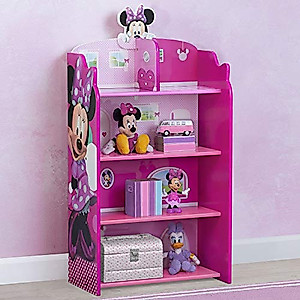 Delta Children Wooden Playhouse 4-Shelf Bookcase for Kids, Minnie Mouse