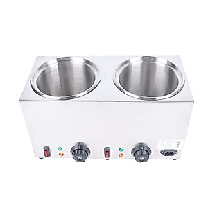 Cheese Dispenser with 2 Pumps 2 x 2L Electric Nacho Cheese Sauce Warmer 30-110℃ Hot Fudge Warmer Dispenser 1600W Jam Heat Preservation Machine