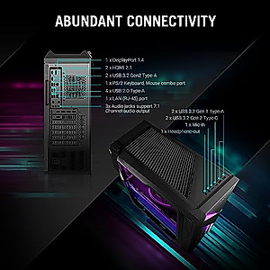 ASUS ROG G16CH (2023) Gaming Desktop PC, 13th Gen Intel® Core™ i7-13700F, NVIDIA® GeForce® RTX 4070, 1TB NVMe™ PCIe® SSD, 16GB DDR4 RAM, Windows 11, G16CH-DB774,Grey