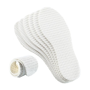 VivoFoot 3 Pairs Anti Odour Cotton Insoles, Breathable Terry Barefoot Odour Eating Inserts, Cut-to-Size Everyday Comfort Replacement Shoe Pads for Men & Women